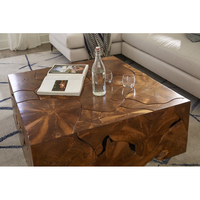 Phillips Collection Teak Chunk Solid Wood Block Coffee Table & Reviews | Perigold